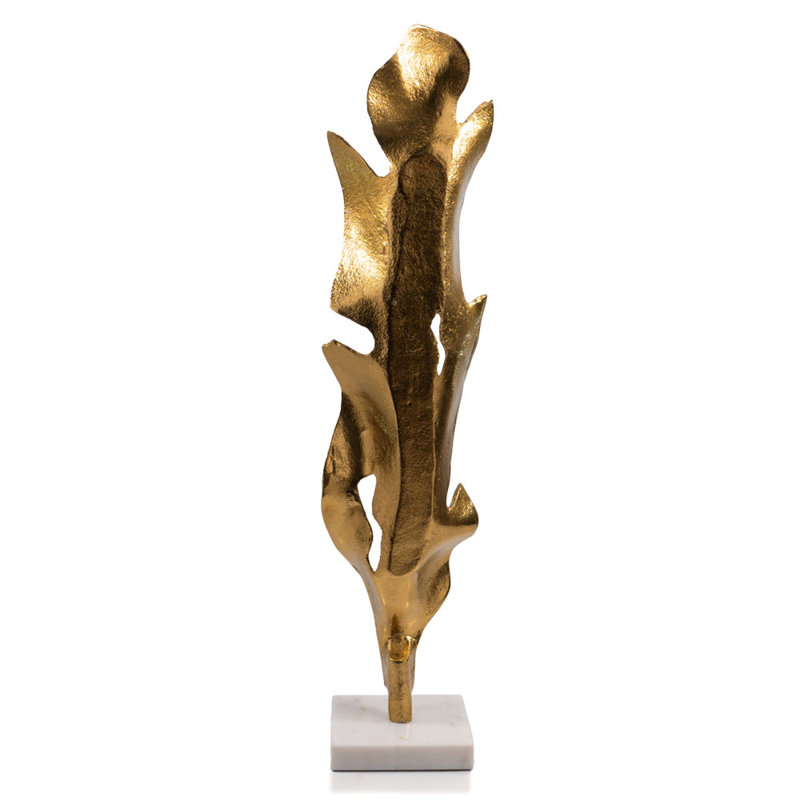 Mercer41 Hoja Tall Gold Leaf Sculpture | Wayfair